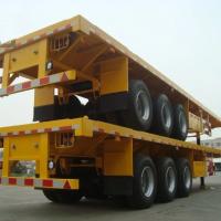 China 13ton*3 Axles Heavy Duty Flatbed Semi Trailer for Transporting 20FT 40FT Containers for sale
