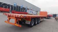 China 13ton*3 Axles Heavy Duty Flatbed Semi Trailer for Transporting 20FT 40FT Containers for sale
