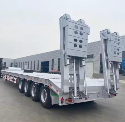 China Hydraulic Ladder Lowbed Truck Trailers for Heavy Equipment Transport 13000x2500x1100 for sale