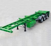 China Wosheng Style 3 Axle Semi-Trailer Skeleton Truck Trailer for Green 20FT 40FT Containers for sale
