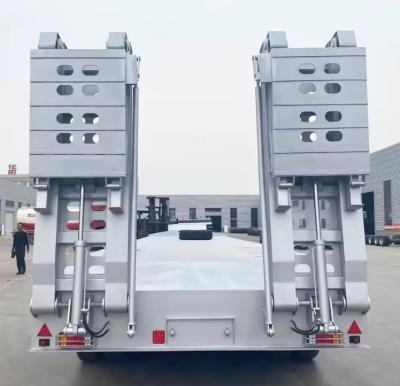 China Customizable 13000x2500x1100 4 Axles Lowboy Semi-Trailer for Heavy Equipment Transport for sale
