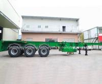China Wosheng Style 3 Axle Semi-Trailer Skeleton Truck Trailer for Green 20FT 40FT Containers for sale