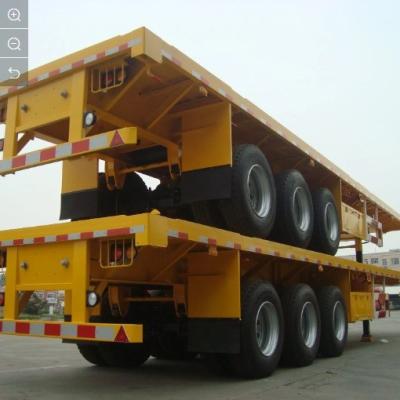China 40ft Steel Flatbed Semi Trailers with 90 w mm*13 thickness mm*10 layer Leaf Spring for sale