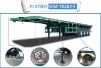 China 40ft Steel Flatbed Semi Trailers with 90 w mm*13 thickness mm*10 layer Leaf Spring for sale