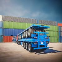 China 40ft Steel Flatbed Semi Trailers with 90 w mm*13 thickness mm*10 layer Leaf Spring for sale