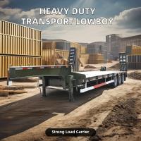 China 70 80 Tons Extendable Lowboy Semi Trailer For Heavy Duty Equipment Transport at Best for sale