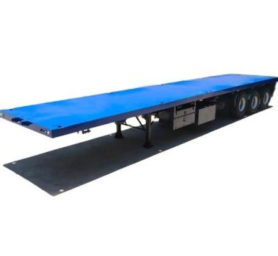 China 3 4 Axle Ship Cargo and 20ft 40ft 45ft Container Flatbed Trailer with 80tons Max Payload for sale
