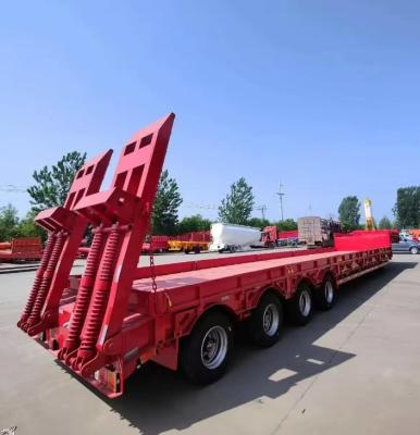 China Truck Trailer of Heavy Duty 30-100tons 3/4/5 Axle Low Bed Semi Trailer Lowbed Low Boy for sale