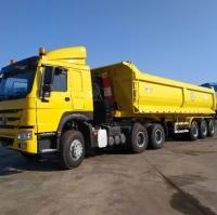 China WS U Shape 40-45 CBM 3-Axle End Unload Hydraulic Tipper Rear Dump Semi-Trailer for Truck for sale