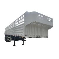 China Steel 3 Axle Canvas Cover Side Curtain Type Cargo Box Container Fence Semi Truck Trailer for sale