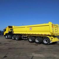 China WS U Shape 40-45 CBM 3-Axle End Unload Hydraulic Tipper Rear Dump Semi-Trailer for Truck for sale