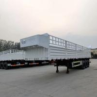 China Steel 3 Axle Canvas Cover Side Curtain Type Cargo Box Container Fence Semi Truck Trailer for sale