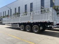 China Steel 3 Axle Canvas Cover Side Curtain Type Cargo Box Container Fence Semi Truck Trailer for sale