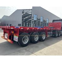 China 3 Axle 12R22.5 Tyre Steel Material Flatbed Semi Trailer with Max Payload of 20T-80T for sale