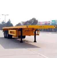 China 3 Axle 12R22.5 Tyre Steel Material Flatbed Semi Trailer with Max Payload of 20T-80T for sale