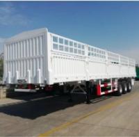 China Steel 3 Axle Canvas Cover Side Curtain Type Cargo Box Container Fence Semi Truck Trailer for sale