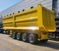 China Q345B / T700 Steel Main Beam 4-Axle Rear Dump Semi-Trailer for Ore Transportation for sale