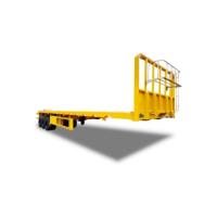 China 50tons Container Carrier Flat Bed Semi Trailer with Mechanical Suspension in Africa for sale