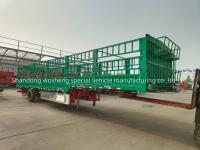 China 3 Axles FUWA Utility Side Wall Open Fence Truck Cargo Semi Trailer with Drawbar 40 Ton for sale