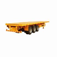 China 3 Axles 60-80ton 20-45FT Flatbed Container Semi Trailer with and Max Payload 50000kg for sale