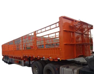 China Wosheng 40-100ton Utility Side Wall Open Livestock Vegetable Fence Truck Trailer with Drawbar for sale