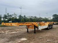 China 3 Axles 20-40ft Container Transport Skeleton Semi Trailer with Dual Line Braking System for sale