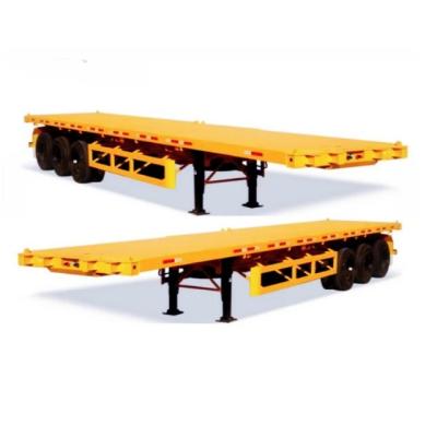 China Flatbed Container Semi Trailer 40FT 45FT 48FT Rim 9.00-22.5 optional 12400*2610*1550mm for sale