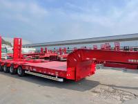 China 60 tons Excavator Transporting Lowbed Trailer with Nice 3 Axle Lowbed Semi Trailer for sale