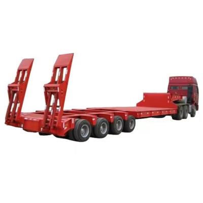 China Semi-Trailer 3 Axis 4 Axle 60-100 Tons Gooseneck Lowboy Bed Truck Trailer in Africa for sale