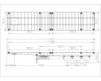 China 12400*2610*1550mm customizable 40FT Container Transport Platform Flatbed Semi-Trailer for sale
