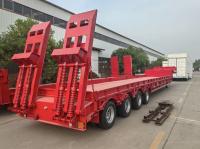 China Semi-Trailer 3 Axis 4 Axle 60-100 Tons Gooseneck Lowboy Bed Truck Trailer in Africa for sale