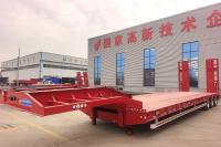 China Semi-Trailer 3 Axis 4 Axle 60-100 Tons Gooseneck Lowboy Bed Truck Trailer in Africa for sale