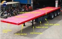 China 40FT Flat Bed Container Flatbed Semi Trailer with 2
