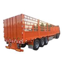 China 40-100ton Utility Drop Side Wall Open Livestock Vegetable Fence Truck Cargo Semi Trailer for sale