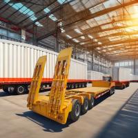 China 40ft 100 Ton Low Bed Semi-Trailer The Best Option for Container and Excavator Hauling for sale