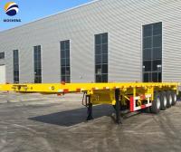 China Mechanical Suspension 40FT Tri-Axle Flatbed Semi Trailer for Container or Machinery for sale