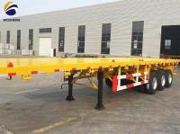 China Mechanical Suspension 40FT Tri-Axle Flatbed Semi Trailer for Container or Machinery for sale
