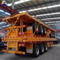 China Mechanical Suspension 40FT Tri-Axle Flatbed Semi Trailer for Container or Machinery for sale