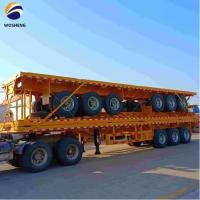 China Mechanical Suspension 40FT Tri-Axle Flatbed Semi Trailer for Container or Machinery for sale