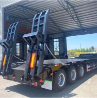 China Buyer's Request Load Excavator with 60 70 80 Tons Steel Lowbed Truck Semi Trailer for sale