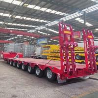 China Buyer's Request Load Excavator with 60 70 80 Tons Steel Lowbed Truck Semi Trailer for sale