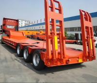 China Nice Load Excavator Low Chassis Truck Semi Trailer With Hydraulic Ramp Multi Axle 3 4 Axle for sale