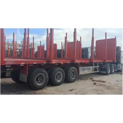 China 4 Axle WS Log Timber Transport Semi Truck Trailer for Wood Cargo Transportation for sale