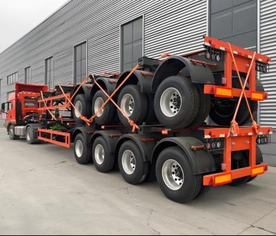 China 3 Axle 2 Axle Tare Weight 6.5 Tons Container Truck Trailer Skeleton Semi Trailer for Your for sale