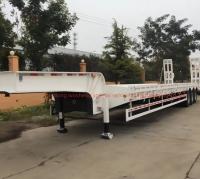 China 40-100ton Payload Mechanical Suspension 40ft Low Bed Semi Trailer with 12R22.5 Tire for sale