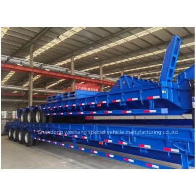China Low Bed Trailers Professional Custom 3 Axles Container Semi Trailer 16000x2500x1100mm for sale