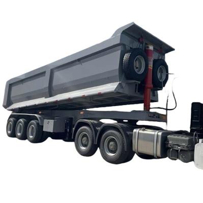 China Heavy Duty Hydraulic Cylinder 3axle 45cbm 50cbm U-Shaped Rear Tipping Dump Trailer for Truck for sale