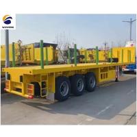 China Dual Line Braking System 80Tons Headboard Timber Flatbed Semi Trailer for Bulk Cargo for sale