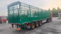 China 3/4 Axles Fence Steel Stake Semi Trailer for Livestock and Vegetable Transportation for sale