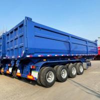 China Truck Trailer 60ton Hydraulic Rear Dump Semi Trailer with 28t Heavy Duty Landing Gear for sale